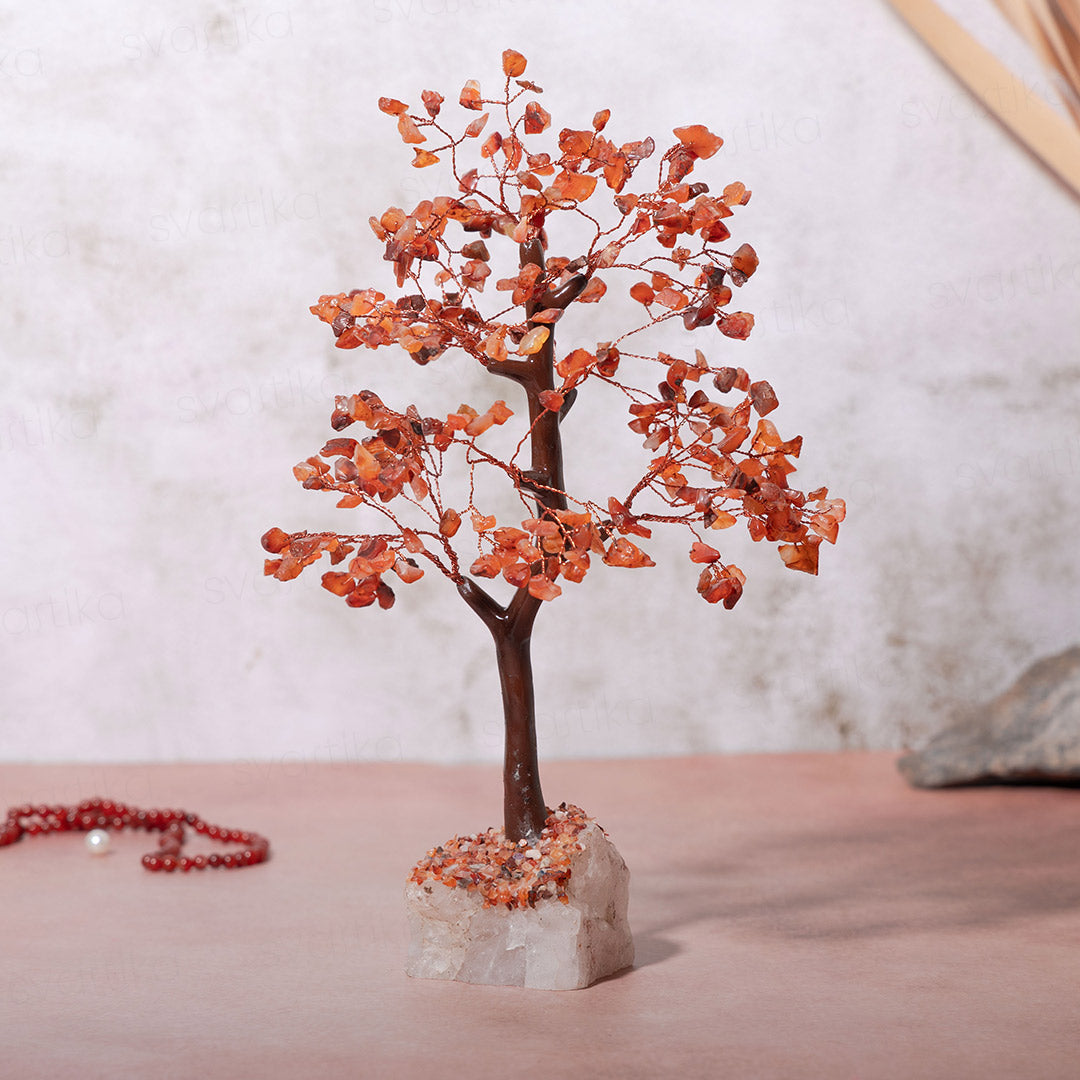 Carnelian Crystal Tree - 300 Beads (12 Inch)