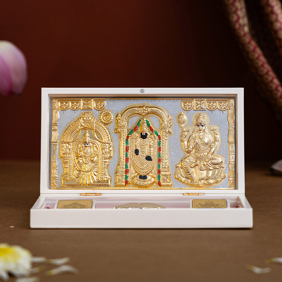 Svastika Pocket Temple | 24K Gold & Silver Temple Boxes