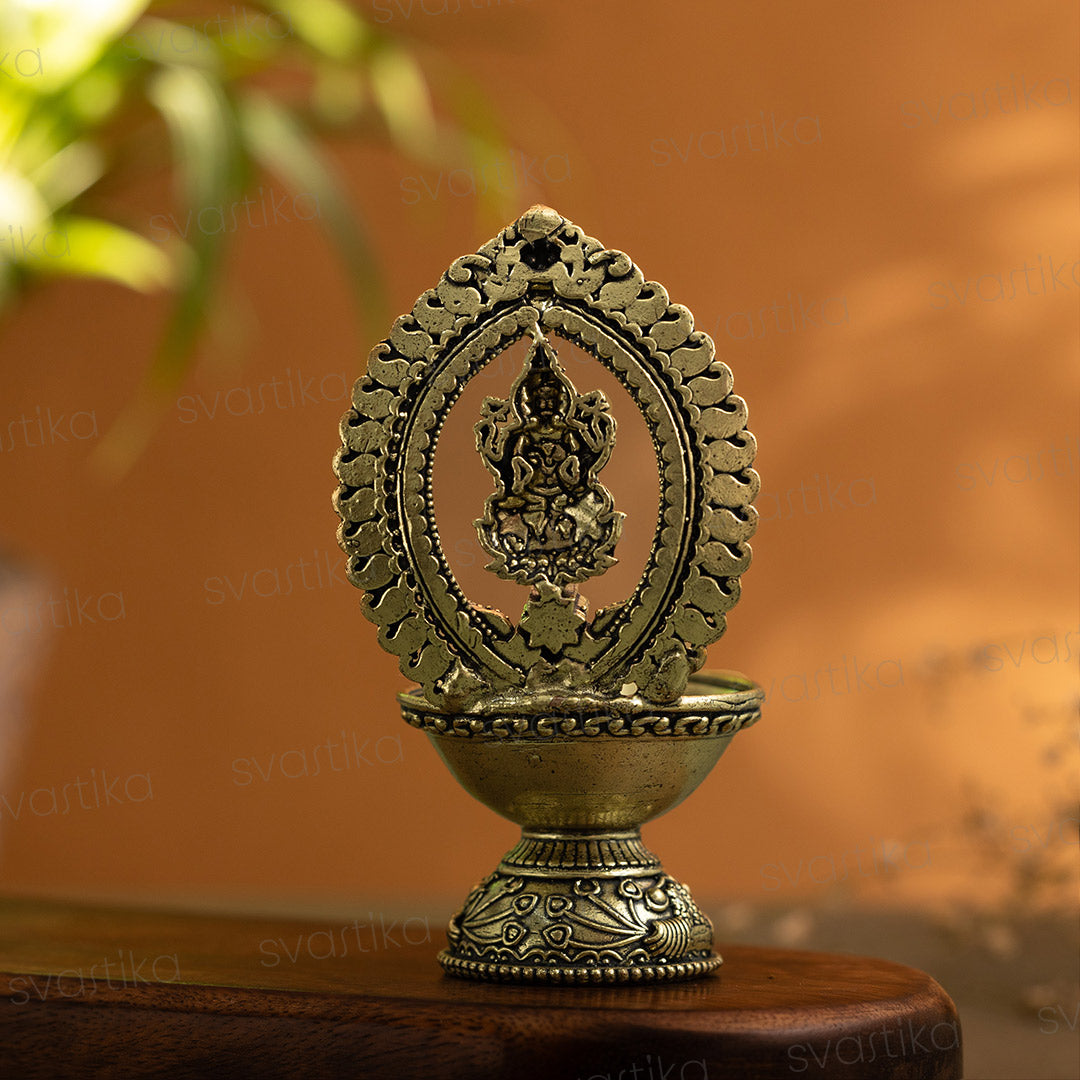 Divine Brass Lakshmi Diya (4.5 Inch)