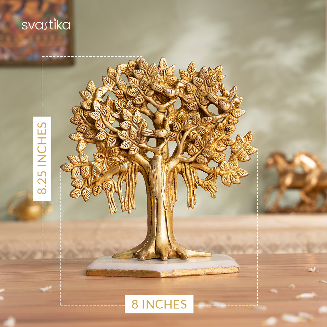 Brass Kalpavriksha Tree of Life (8 Inch)