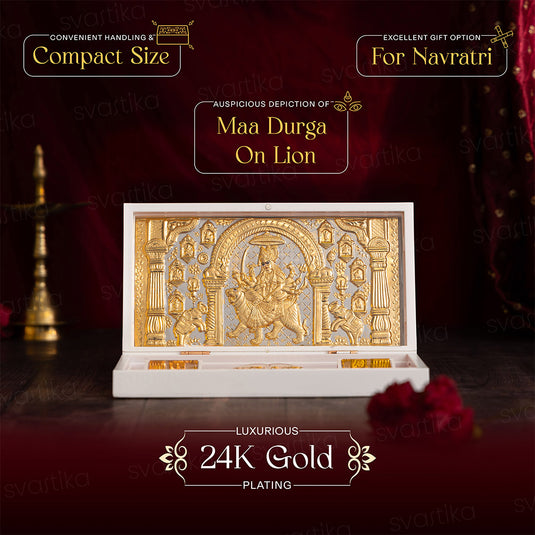 Svastika Pocket Temple | 24K Gold & Silver Temple Boxes
