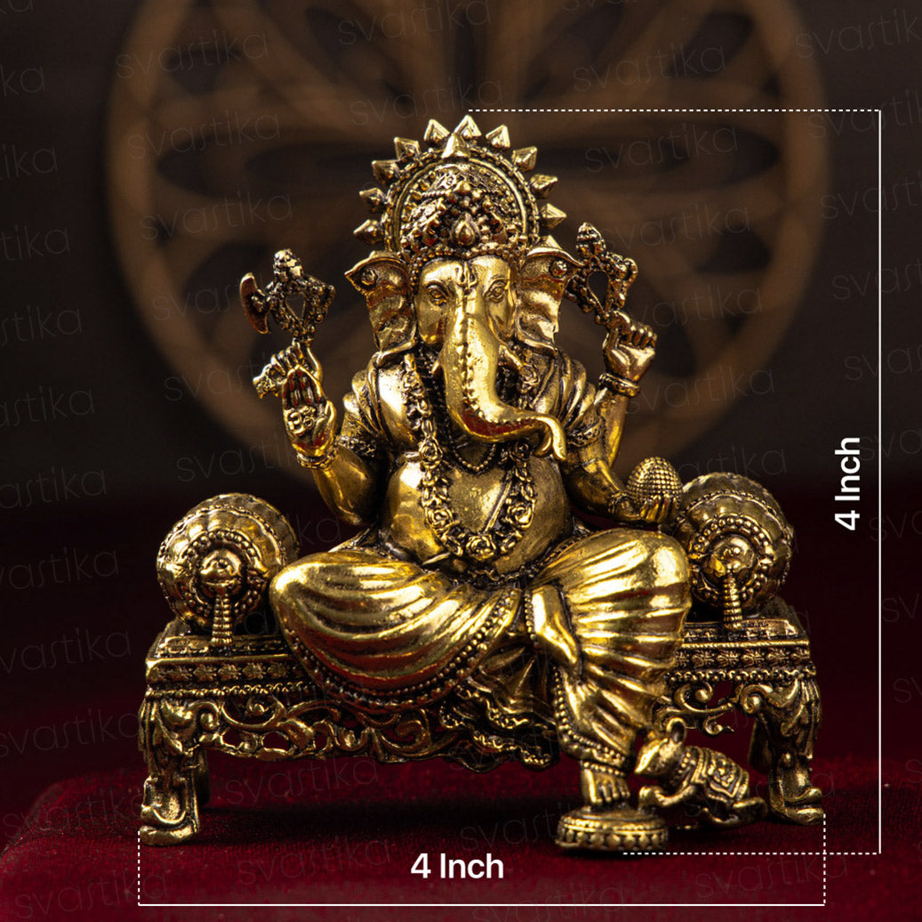 Brass Ganesh Lakshmi Elephant Pair Statue Set | Beautiful Murti Pair G