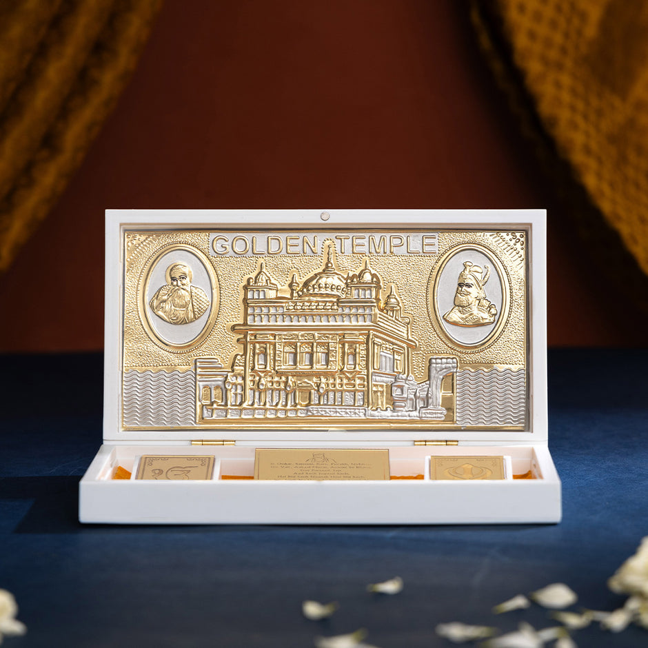 Svastika Pocket Temple | 24K Gold & Silver Temple Boxes
