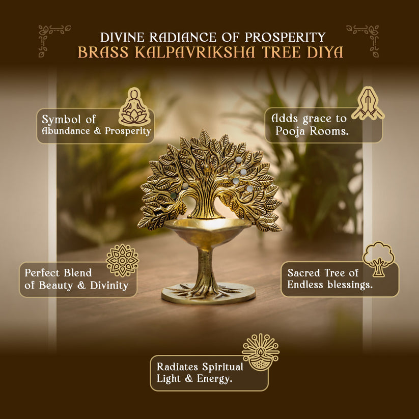 Brass Kalpavriksha Tree Diya (6 Inch)