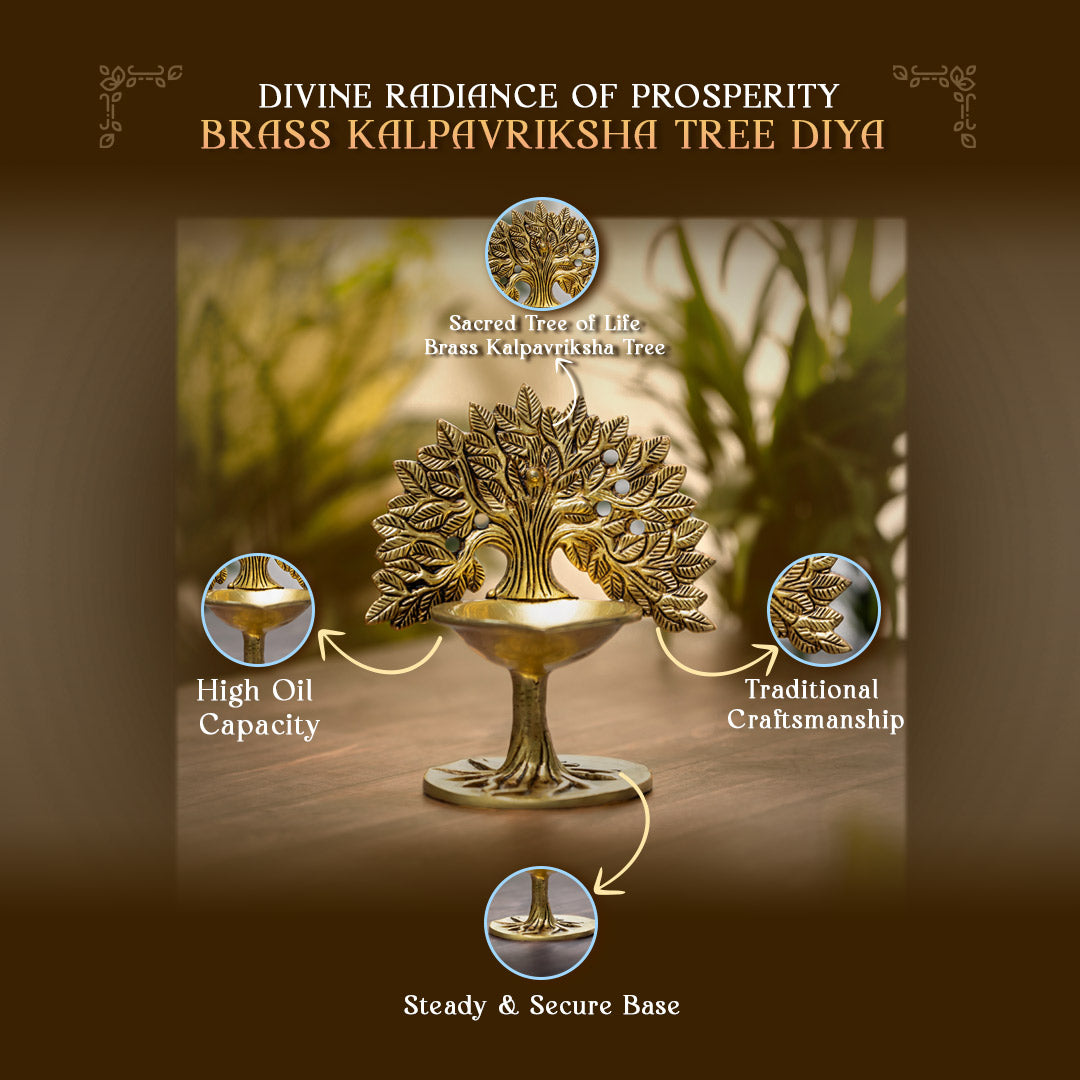Brass Kalpavriksha Tree Diya (6 Inch)