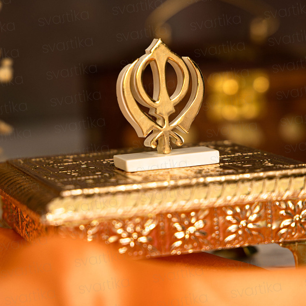 Svastika KHANDA for Car Dashboard | 24 Karat Gold Plated