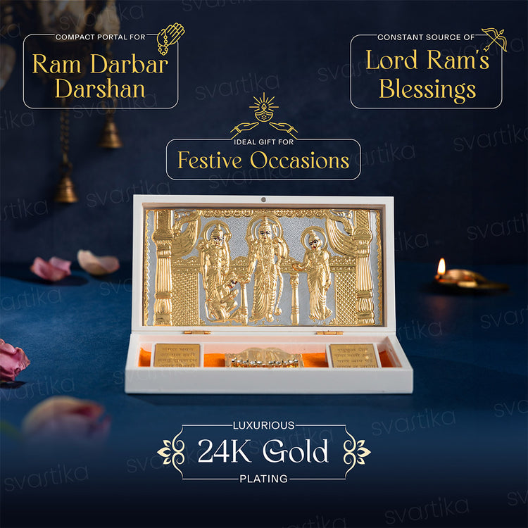 Svastika Pocket Temple | 24K Gold & Silver Temple Boxes
