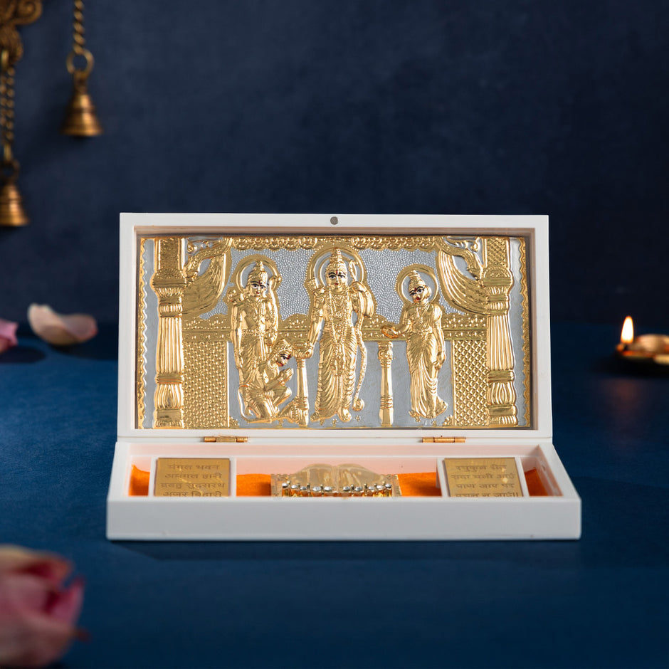 Svastika Pocket Temple | 24K Gold & Silver Temple Boxes