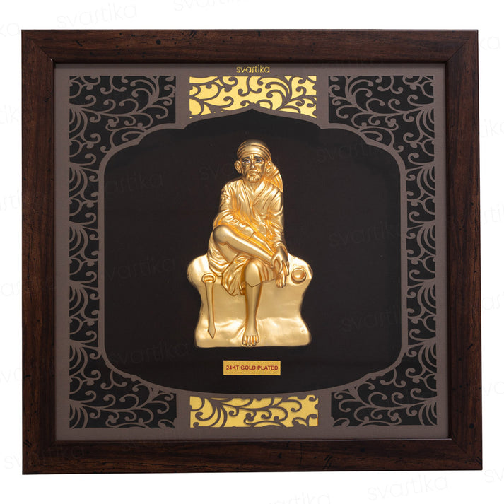 Sai Baba 3D Wall Frame - Gold Plated Finish