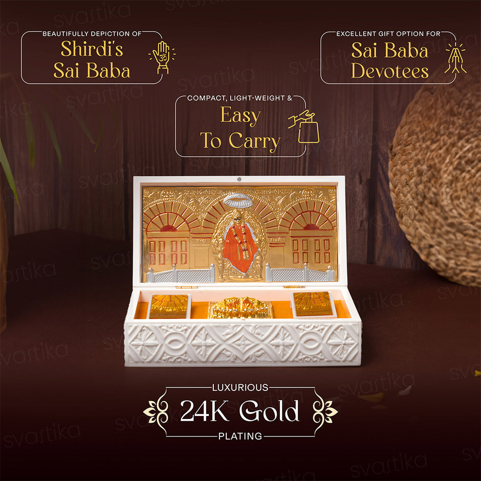 Svastika Pocket Temple | 24K Gold & Silver Temple Boxes