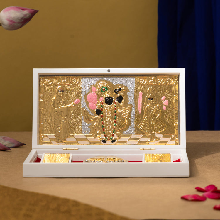 Svastika Pocket Temple | 24K Gold & Silver Temple Boxes