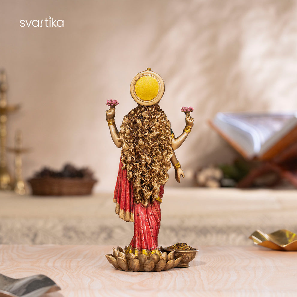 Maa Lakshmi Idol Standing Antique Murti (10 Inch)
