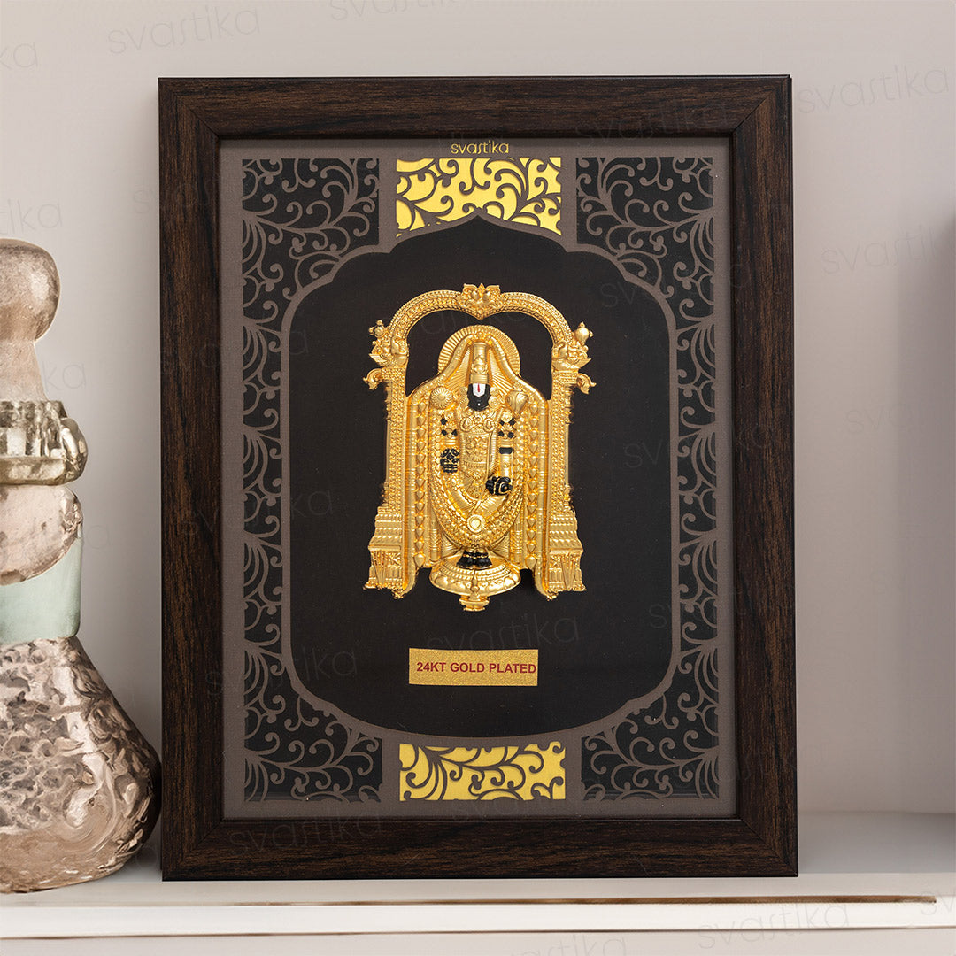 Tirupati Balaji 3D Wall Frame - Gold Plated Finish