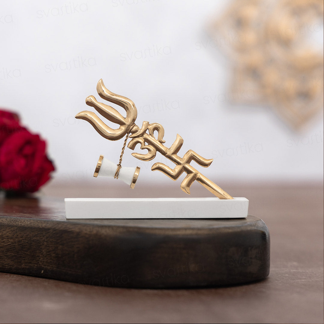 Svastika Trishul & Damroo for Car Dashboard