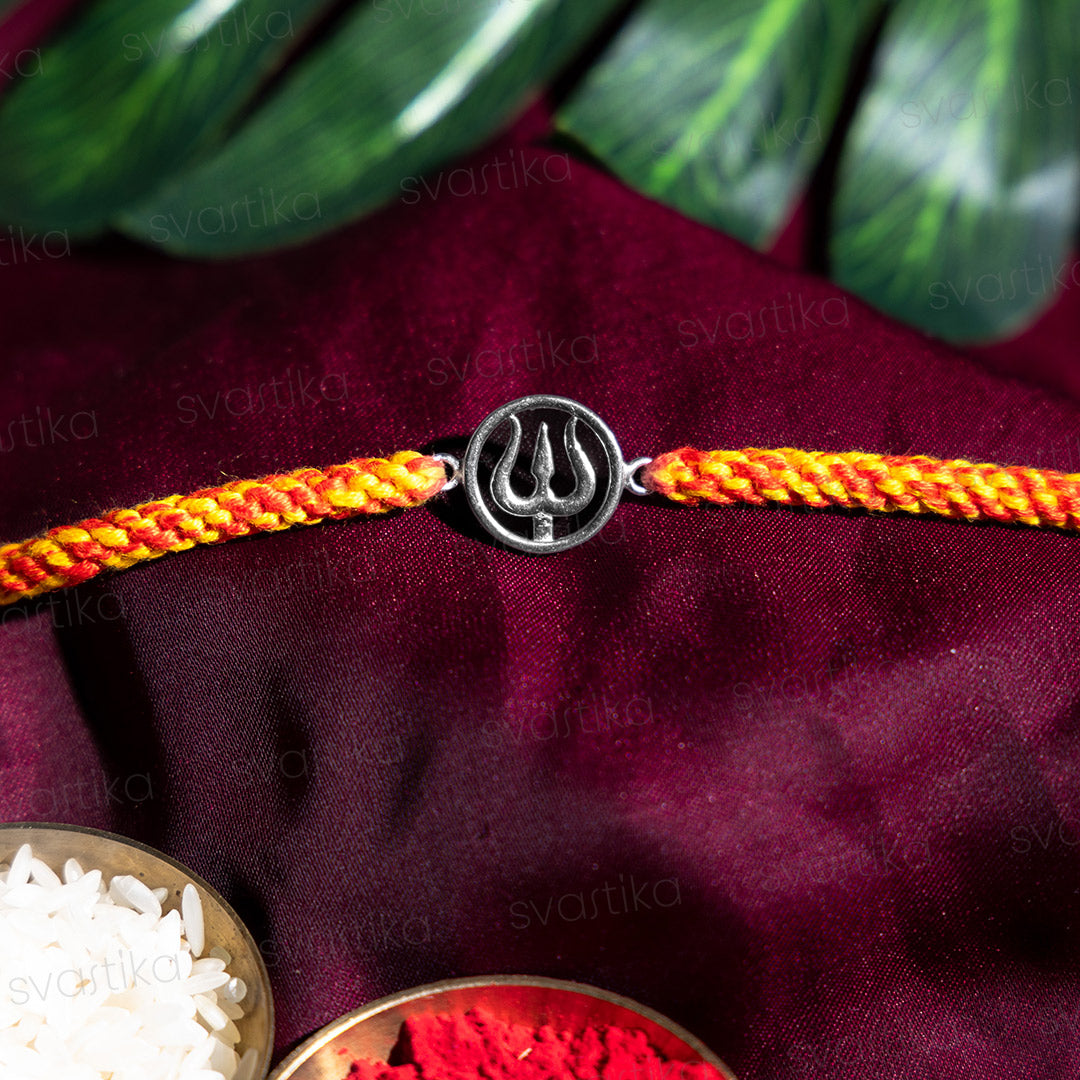 925 Pure Silver Trishul Rakhi Hamper Box | Premium Rakhi and Chocolate