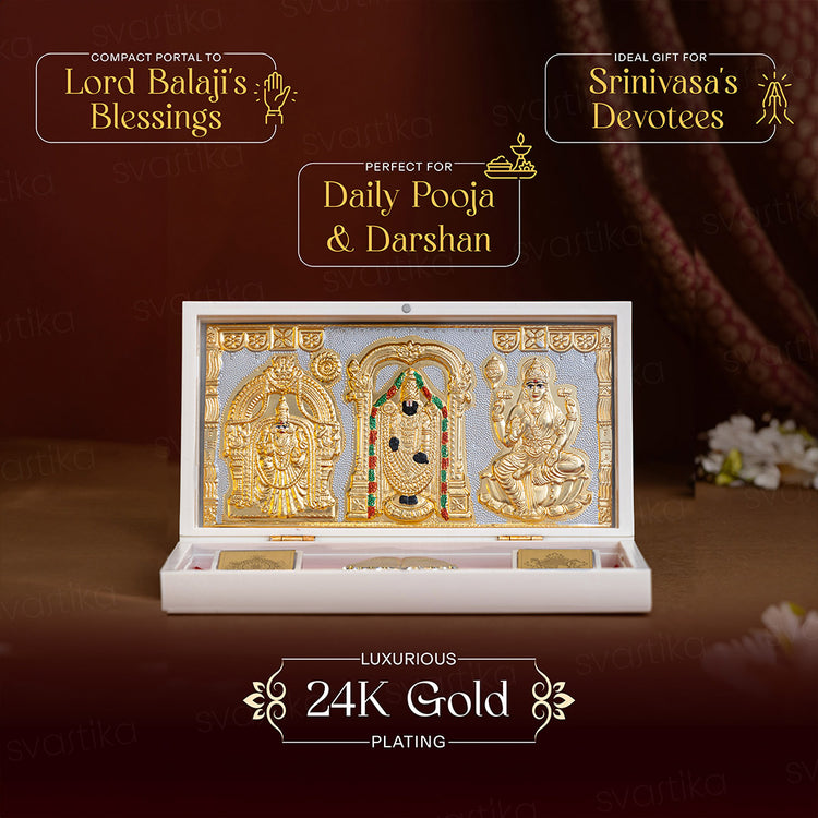 Svastika Pocket Temple | 24K Gold & Silver Temple Boxes