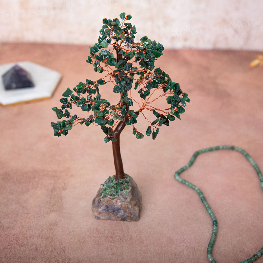 Green Jade Crystal Tree - 300 Beads (12 Inch)