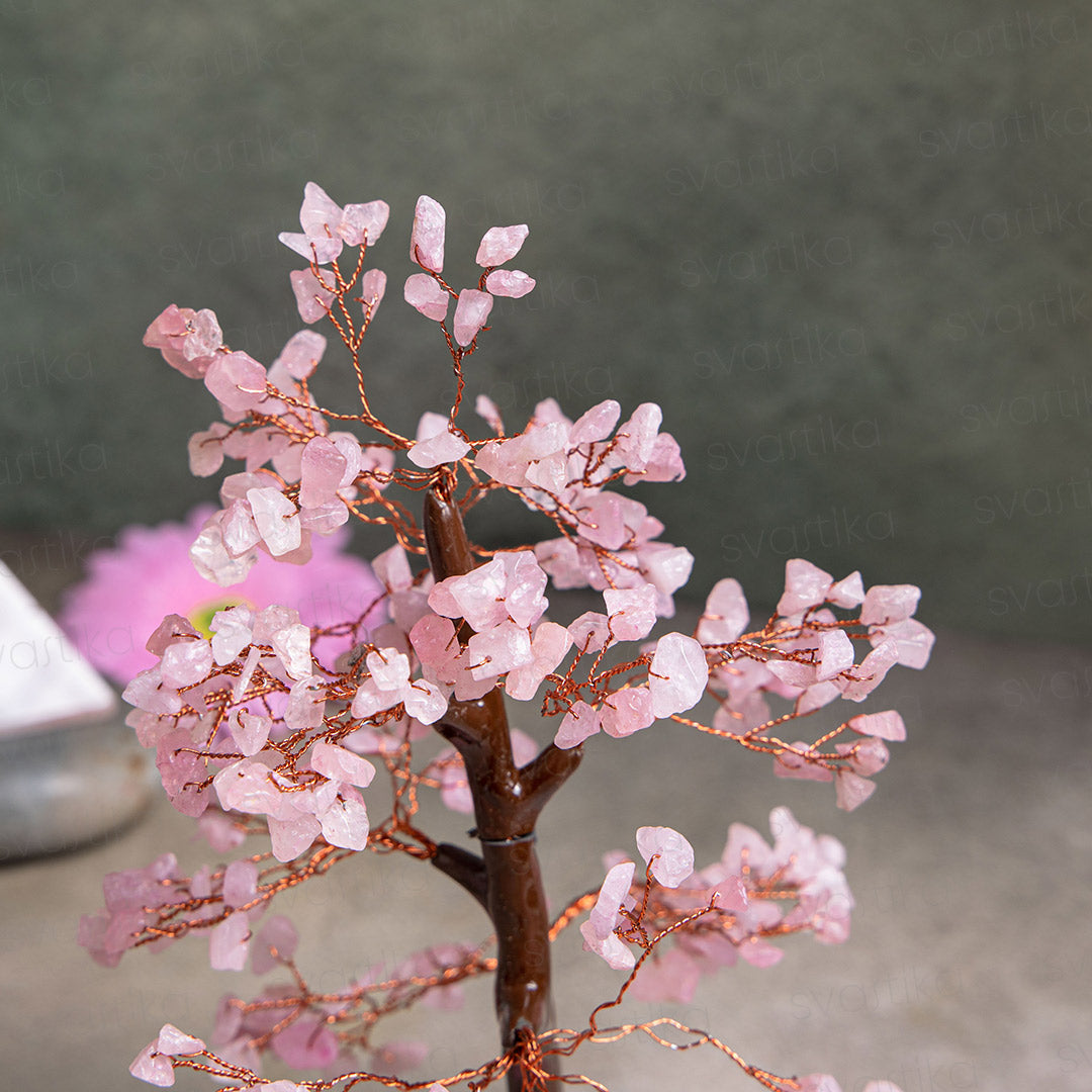 Rose Quartz Crystal Tree - 300 Beads (12 Inch)