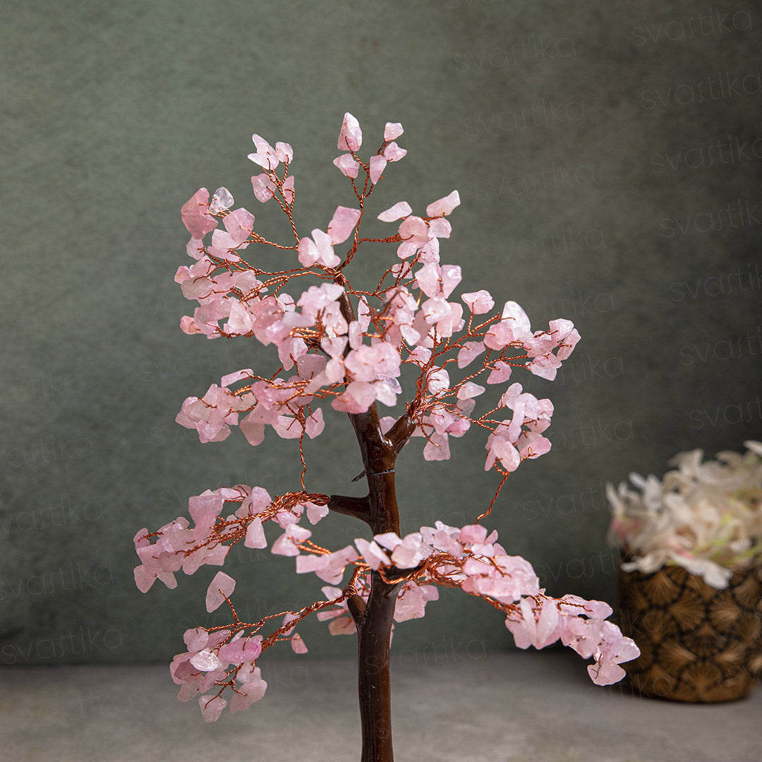 Rose Quartz Crystal Tree - 300 Beads (12 Inch)