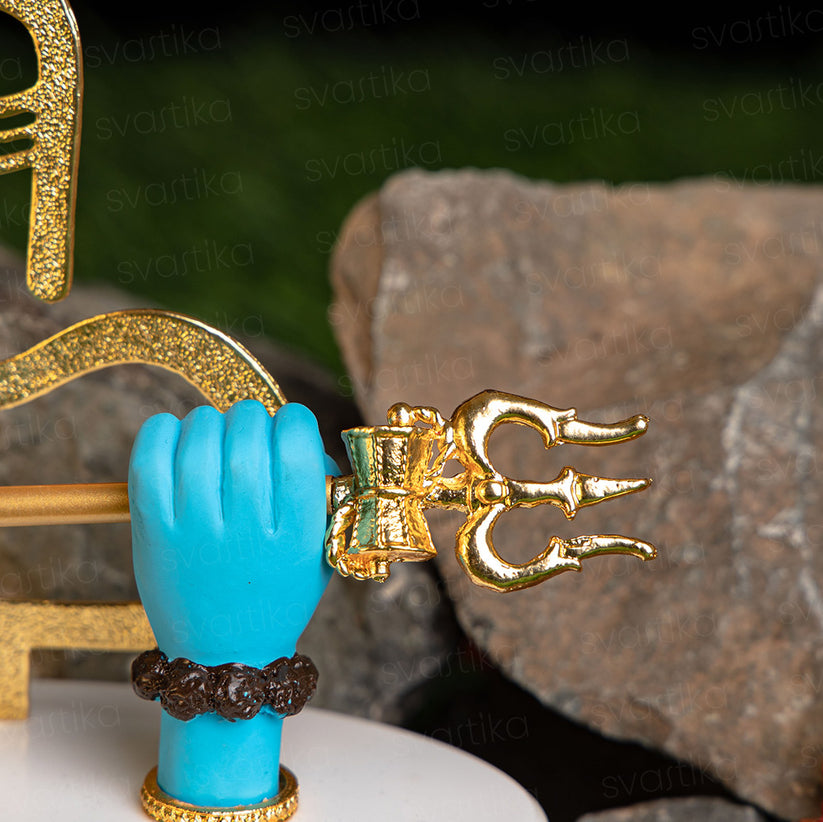 Shivji Divine Hands Idol - Marble Dust & 24K Gold Plated